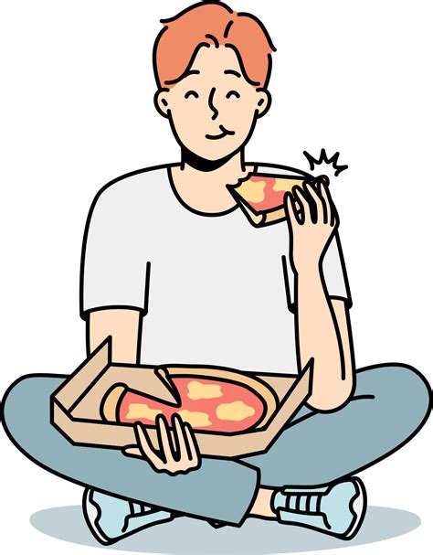 Smiling Man Eating Pizza Png