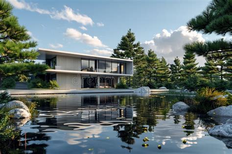 A Contemporary Cubic Villa By A Serenee Stock Illustration Illustration Of House Building