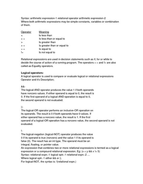 Solution Arithmetic Logical And Relational Operator Studypool