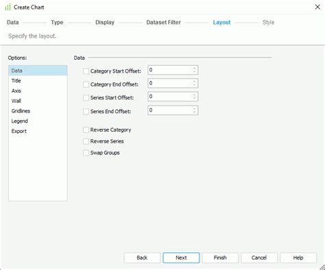 create chart dialog box report