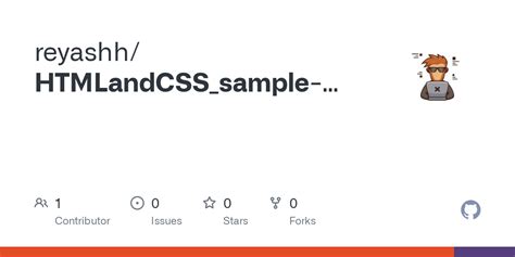 GitHub Reyashh HTMLandCSS Sample Resume