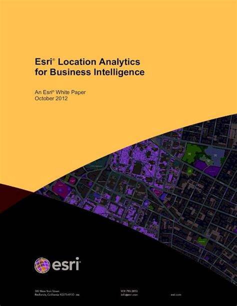 pdf esri location analytics for business intelligence location
