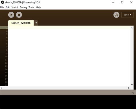 Sketch220303b Processing 354 File Edit Sketch Debug Tools Help 1 2