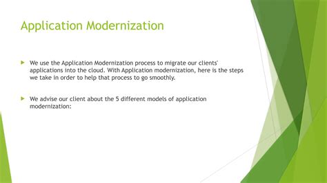 Steps To Take For An Application Modernization Pptx