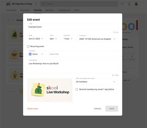 How To Edit Or Delete An Event Skool Help Center