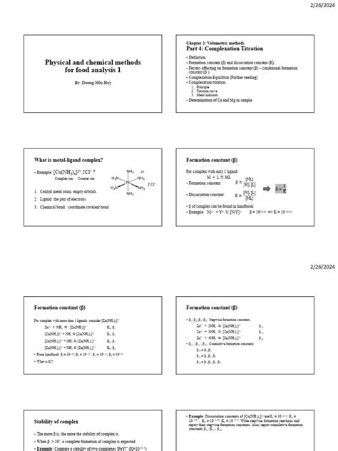 C2 3 Complexation Titration Pdf Titration Chemistry