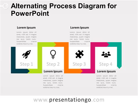 Alternating Process Diagram For PowerPoint PresentationGO