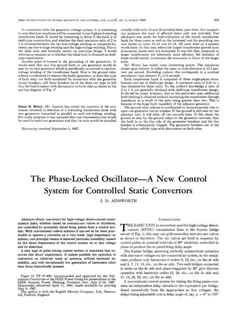 The Phase Locked Oscillator A New Control Pdf Electronic Oscillator Amplifier