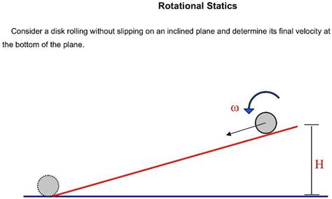 Rotational Statics Consider A Disk Rolling Without Slipping On An Inclined Plane And Determine