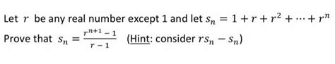 solved let r be any real number except 1 and let