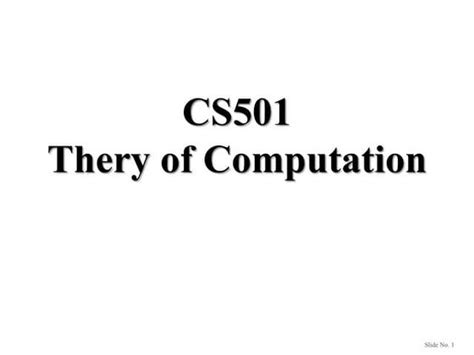 Introduction To Theory Of Computation Ppt