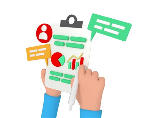 D Illustration Business Data Analysis PNG