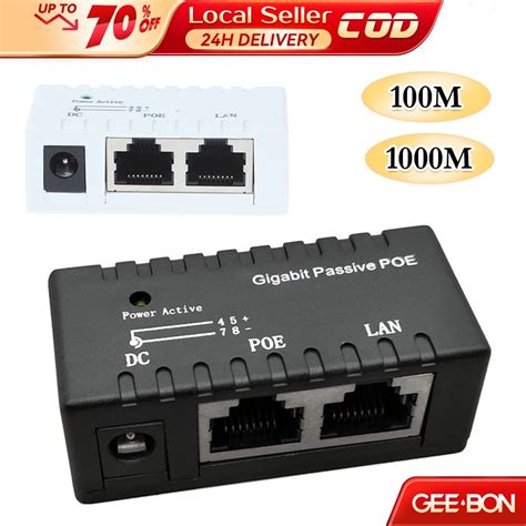 Geebon Poe Power Over Ethernet Injector Splitter Adapter For Cctv Ip