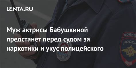 Муж актрисы Бабушкиной предстанет перед судом за наркотики и укус полицейского Следствие и суд