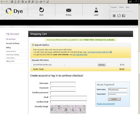Einrichtung Des Dyndns Services Am Fritz Box Dsl Router