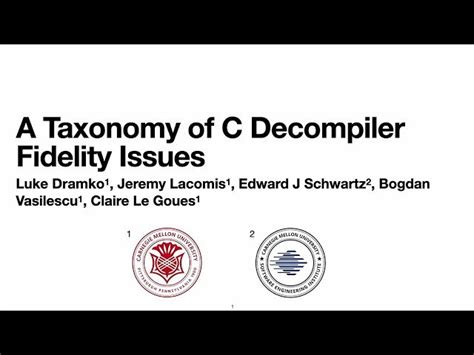 Free Video A Taxonomy Of C Decompiler Fidelity Issues From Usenix Class Central