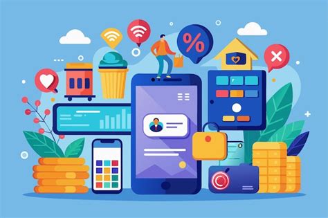 A Colorful Illustration Showcases Various Aspects Of Customizable Mobile Payments Highlighting