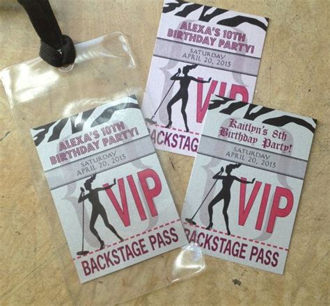 Rock Star Vip Backstage Pass Diy Printable