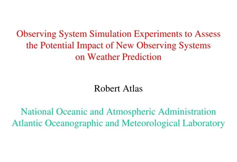 Ppt Observing System Simulation Experiments Powerpoint Presentation Free Download Id9149512