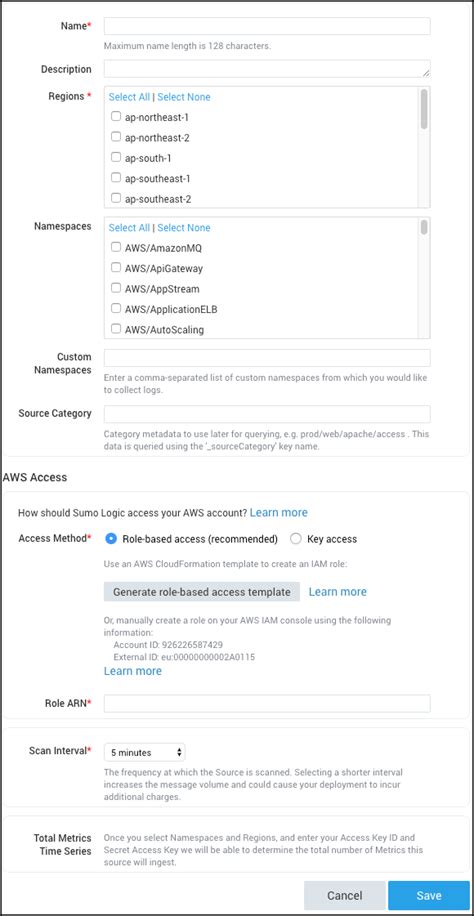 Amazon Cloudwatch Source For Metrics Sumo Logic Docs