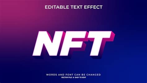 Premium Vector Nft Editable Text Effects
