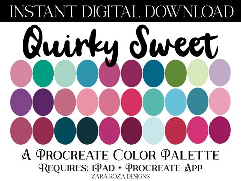 Quirky Sweet Procreate Color Palette Graphic By Zararozadesigns · Creative Fabrica