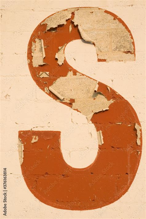 old faded worn and used letters alpha numeric set character that