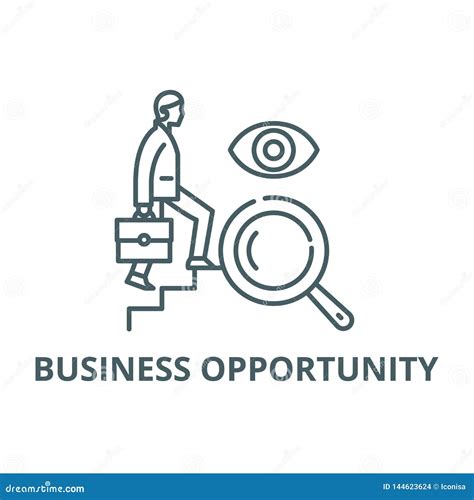 Business Opportunity Line Icon Vector Business Opportunity Outline Sign Concept Symbol Flat