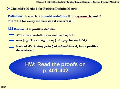 Chapter 6 Direct Methods For Solving Linear Systems