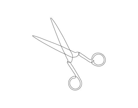 Premium Vector Continuous Line Drawing Of Scissors One Line Of Scissors For Cutting Scissors