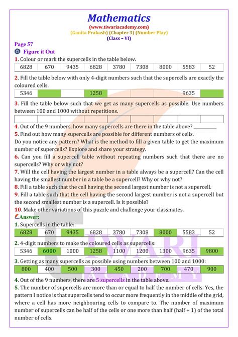 [for Session 2025 26] Ncert Solutions For Class 6 Maths Chapter 3