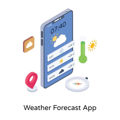 Weather Forecast App 2896579 Vector Art At Vecteezy
