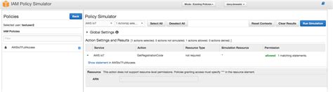 Aws Iot Access Denied Exception When Calling Get Registration Code