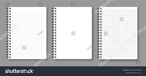 Set Realistic Vector Illustration Notebook Memo Stock Vector Royalty Free 2070693248