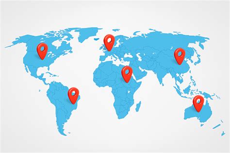 빨간색 3d 핀이 있는 세계 지도 3d 벡터 일러스트 레이 션 0명에 대한 스톡 벡터 아트 및 기타 이미지 0명 3차원 형태 관광 Istock
