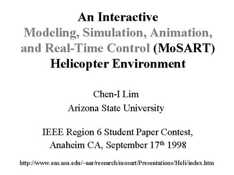 an interactive modeling simulation animation and realtime control