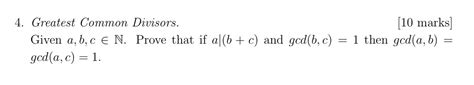Solved 4 Greatest Common Divisors 10 Marks Given