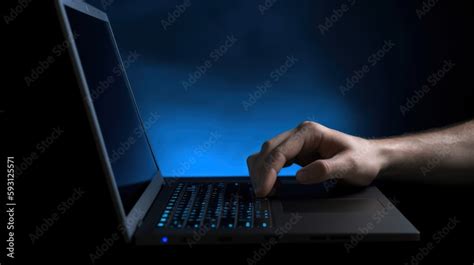 Close Up Man Hand Typing Keyboard Input Code For Register System Structure Or Unlock Password On