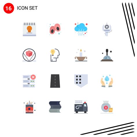 User Interface Pack Of 16 Basic Flat Colors Of Box Production Journalist Machine Automation