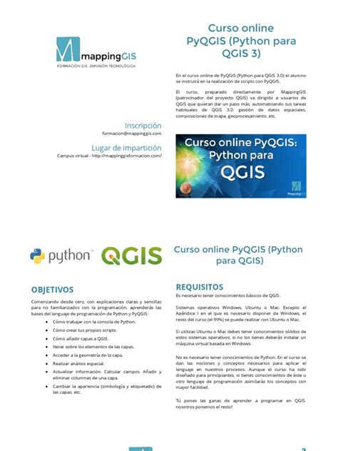Mappinggis Programa Curso Pyqgis Pdf Python Lenguaje De