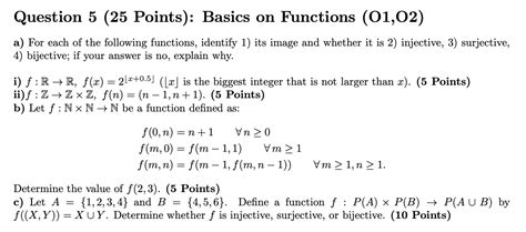 Solved Question Points Basics On Functions Chegg Com