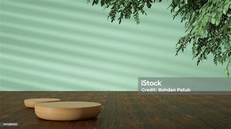 제품 프리젠 테이션을위한 그린 룸 자연 나무 연단 데모를위한 배경 3d 렌더링 형판에 대한 스톡 사진 및 기타 이미지 형판 가지 식물 부위 강단 Istock
