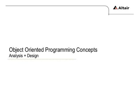 Object Oriented Analysis And Design