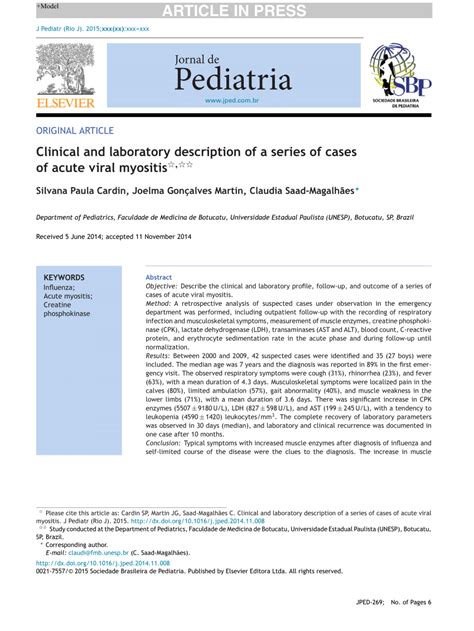 Pdf Clinical And Laboratory Description Of A Series Of Cases Of Acute