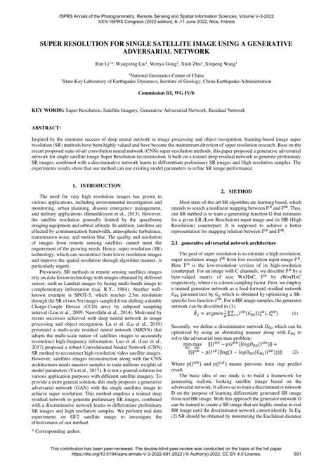 Pdf Super Resolution For Single Satellite Image Using A Generative Adversarial Network