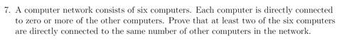 Solved A Computer Network Consists Of Six Computers Each Chegg Com