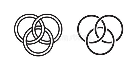 Interlocking Thin Line Vector Icon Set Stock Vector Illustration Of