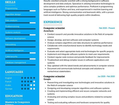 Computer Scientist Resume Sample In 2025 Resumekraft