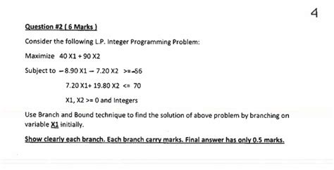 Solved Question Marks Consider The Following L P Chegg