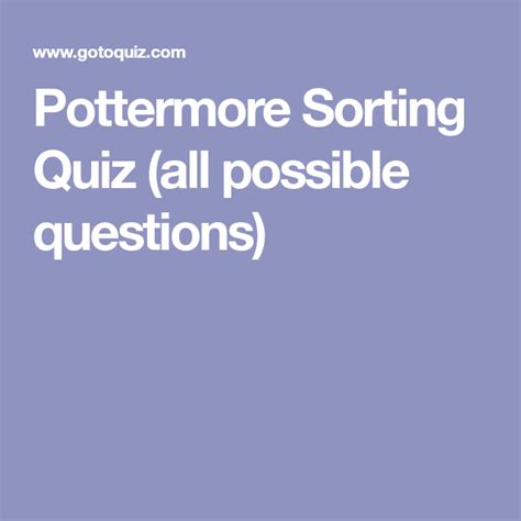 Pottermore Sorting Quiz Find Your Hogwarts House